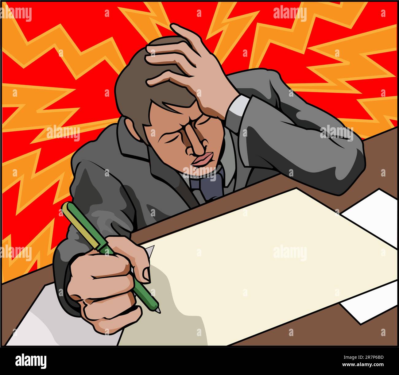 Business man writing work Stock Vector Images - Alamy