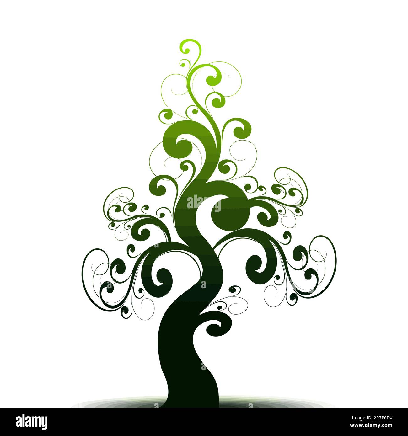 Beautiful art tree and green silhouette Stock Vector Image & Art - Alamy