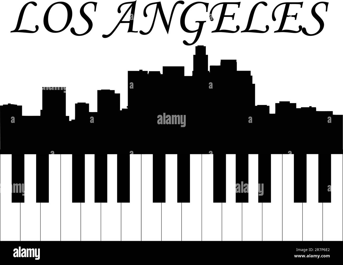 Los Angeles city high rise buildings skyline Stock Vector Image & Art ...