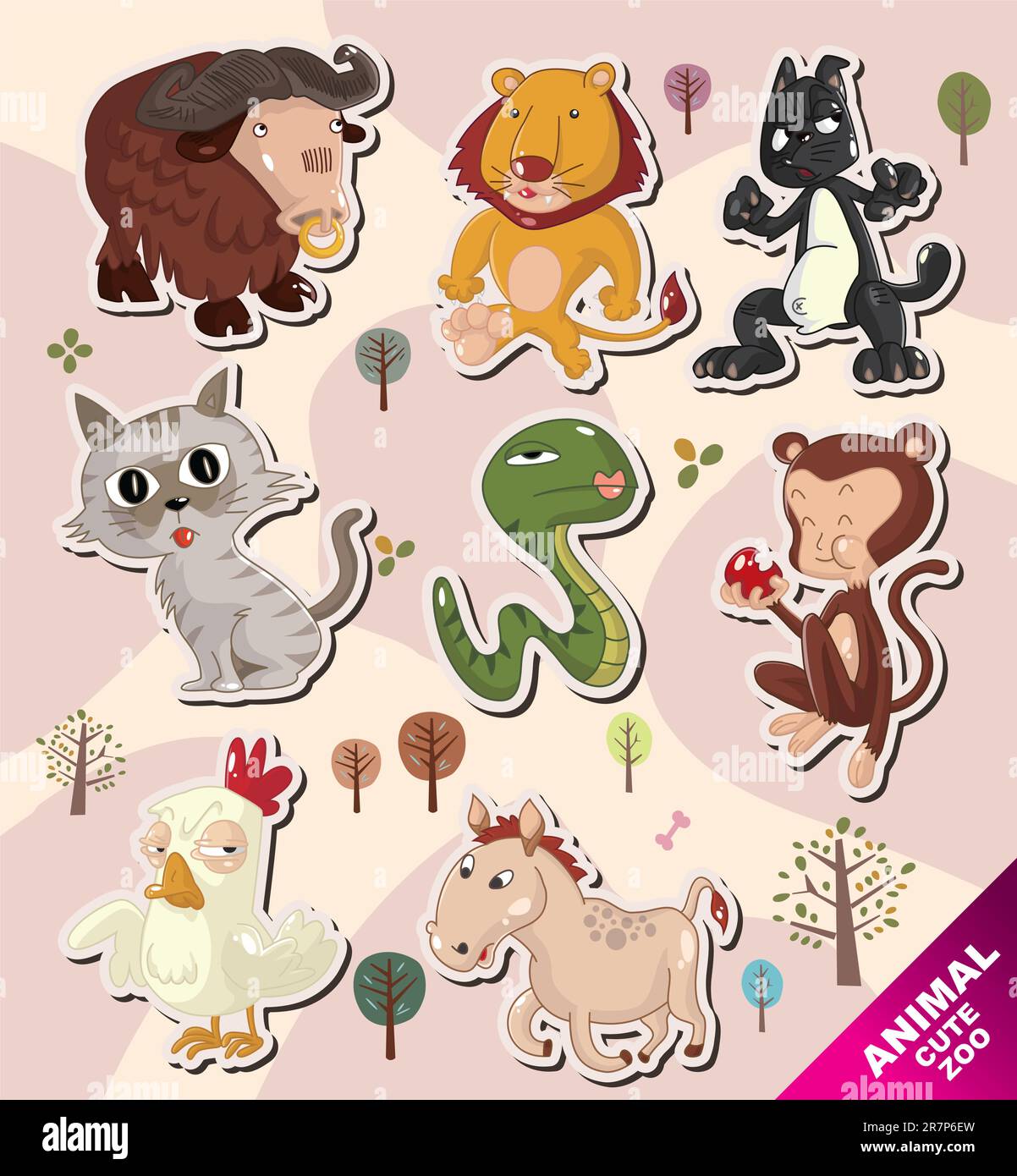 cartoon animal icons Stock Vector Image & Art - Alamy