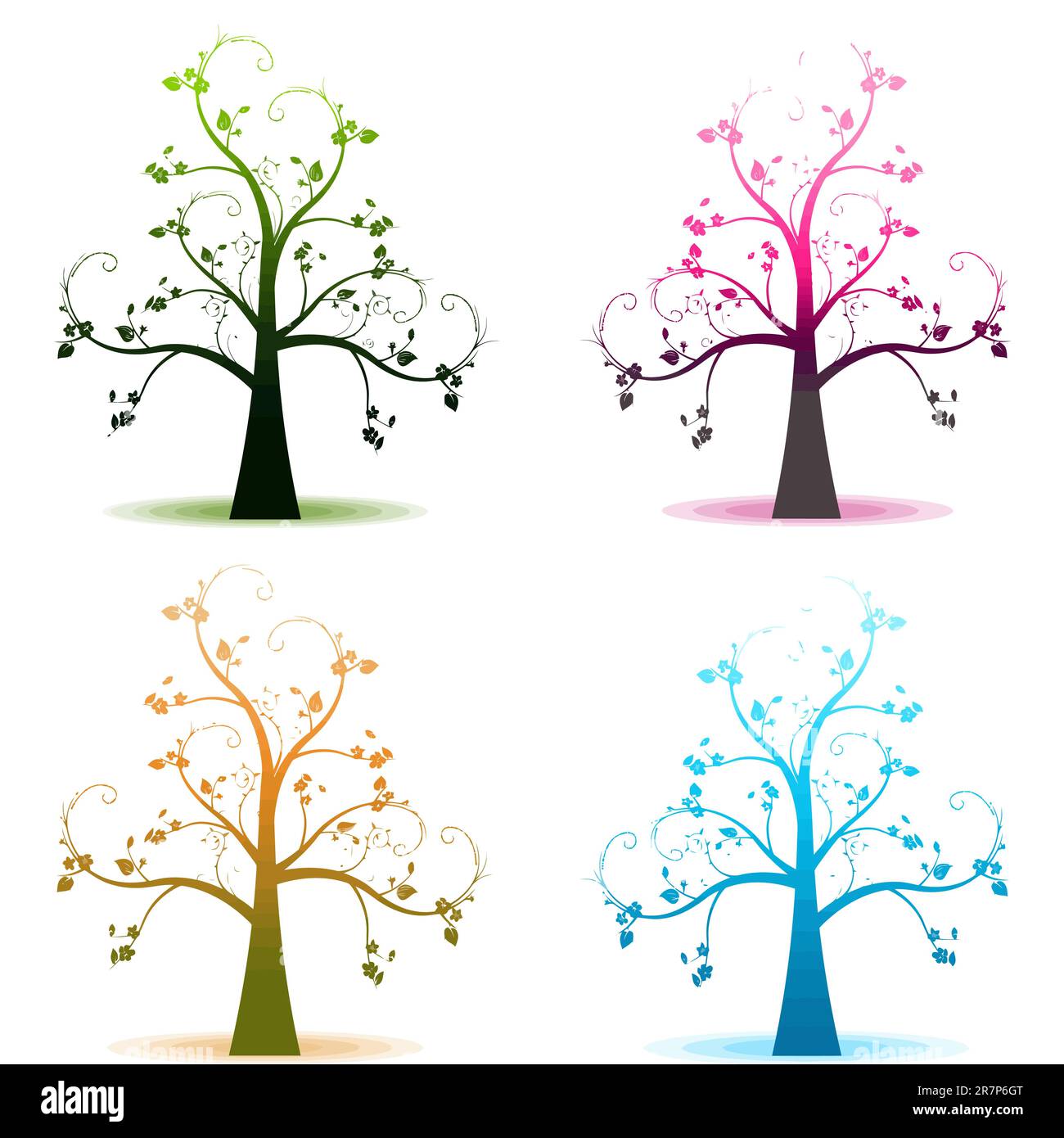 Abstract art trees of four seasons Stock Vector Image & Art - Alamy