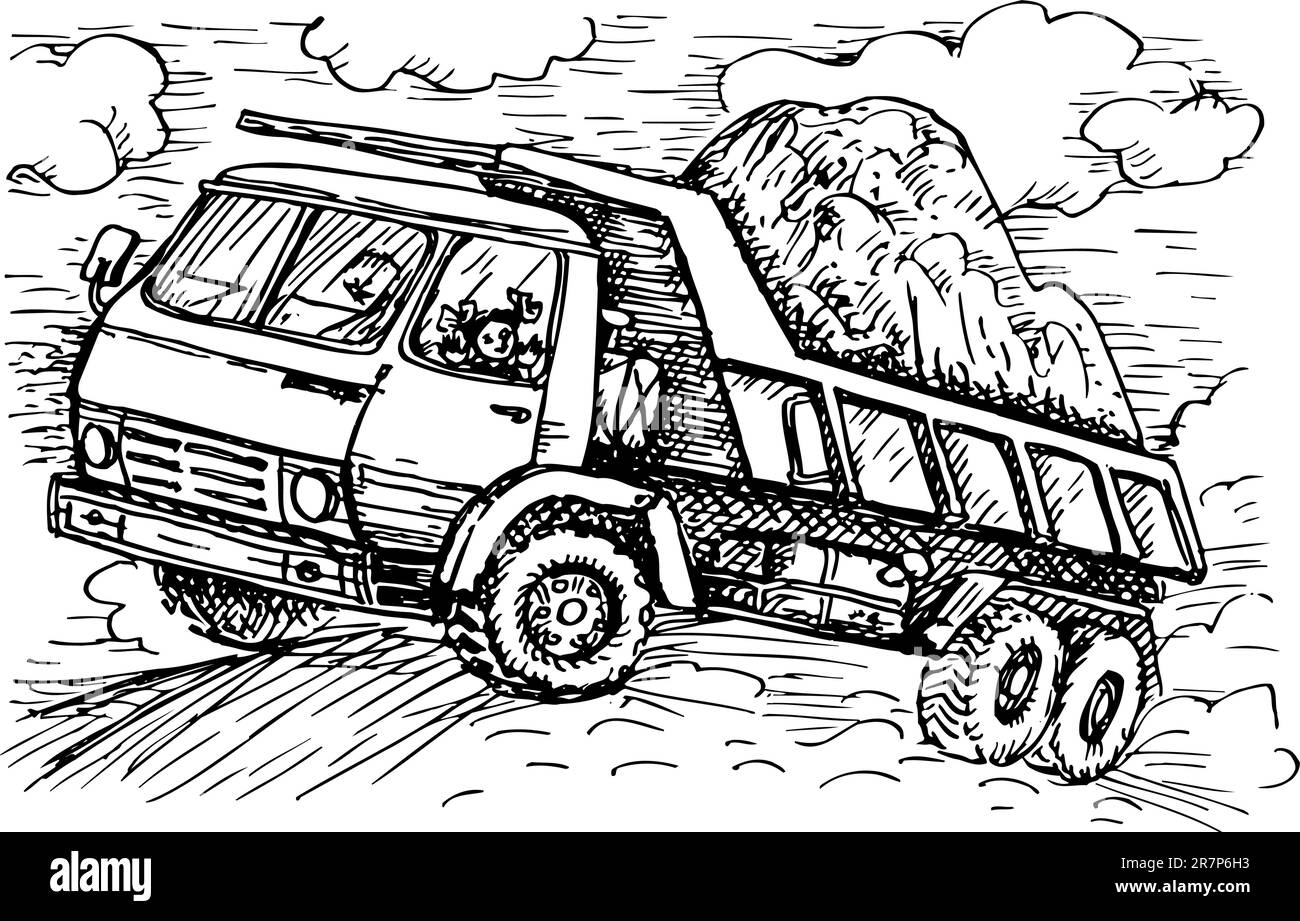 Female lorry driver Stock Vector Images - Alamy