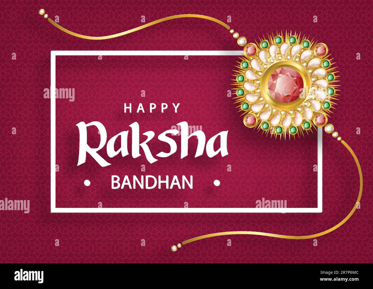 Happy Raksha Bandhan, the Indian festival, with rakhi elements and ...
