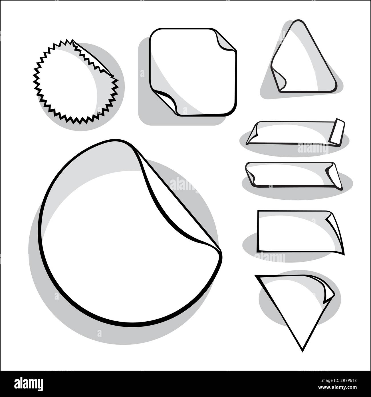 Set Of Blank Stickers With Space For Your Text Stock Vector Image & Art ...