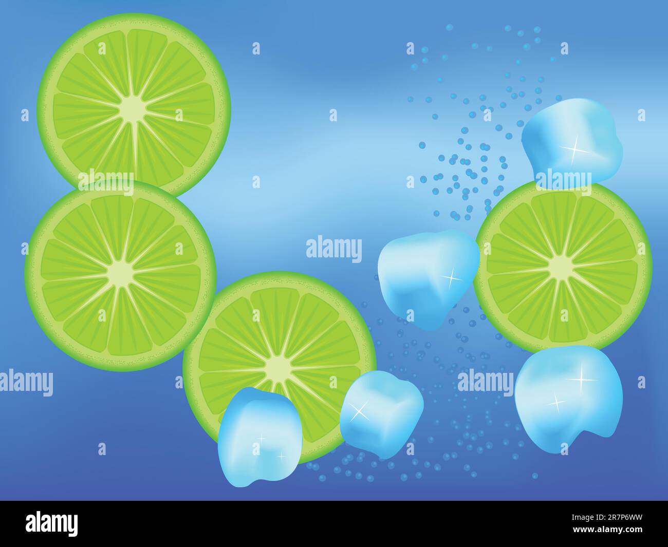 Cubes of an ice in the cooled water in a vector Stock Vector Image ...