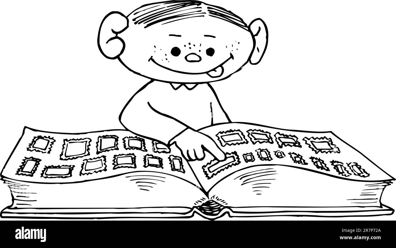 Illustration boy reading Stock Vector Images - Alamy