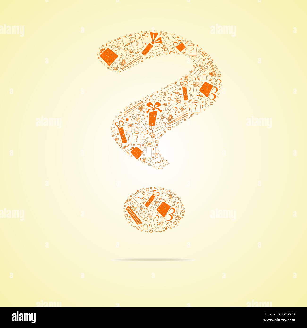 Orange question from icons of gifts. Vector Illustration Stock Vector ...