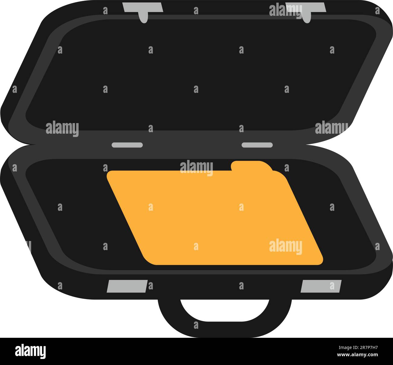 An open briefcase with a single file inside Stock Vector Image & Art ...