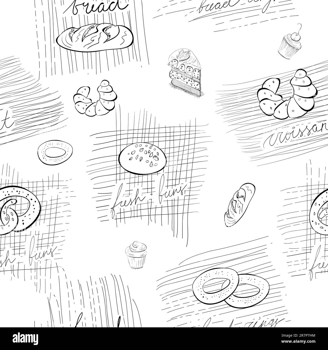Seamless doodle pattern frame Cut Out Stock Images & Pictures - Alamy