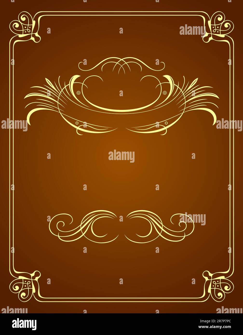 Decorative frame on brown background Stock Vector Image & Art - Alamy