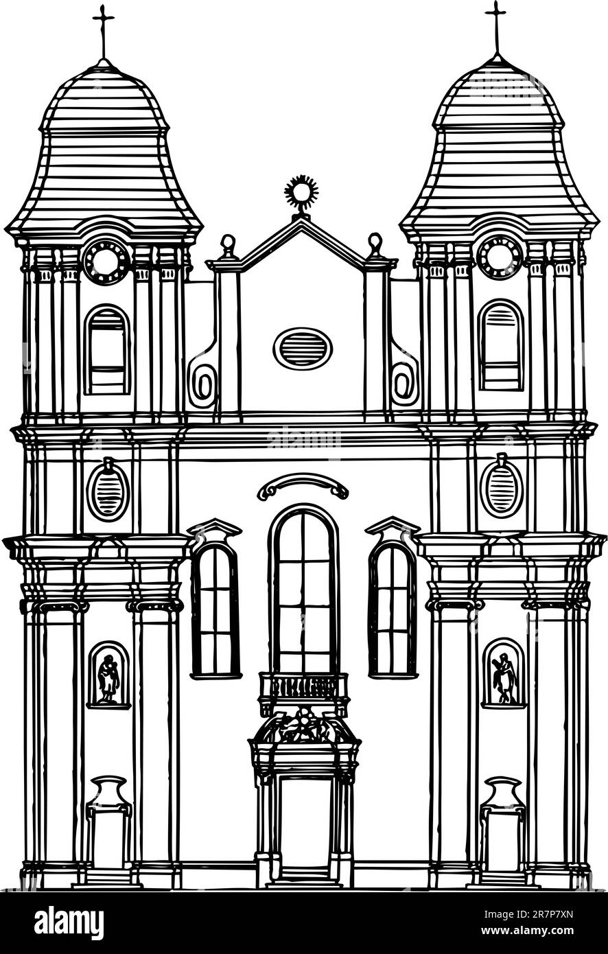 Line art building construction Stock Vector Images - Alamy