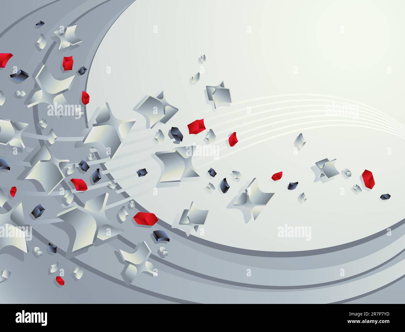 Design background with dimensional particles and round border. Vector ...