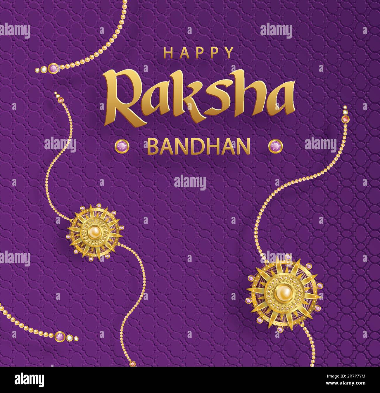 Happy Raksha Bandhan, the Indian festival, with rakhi elements and ...