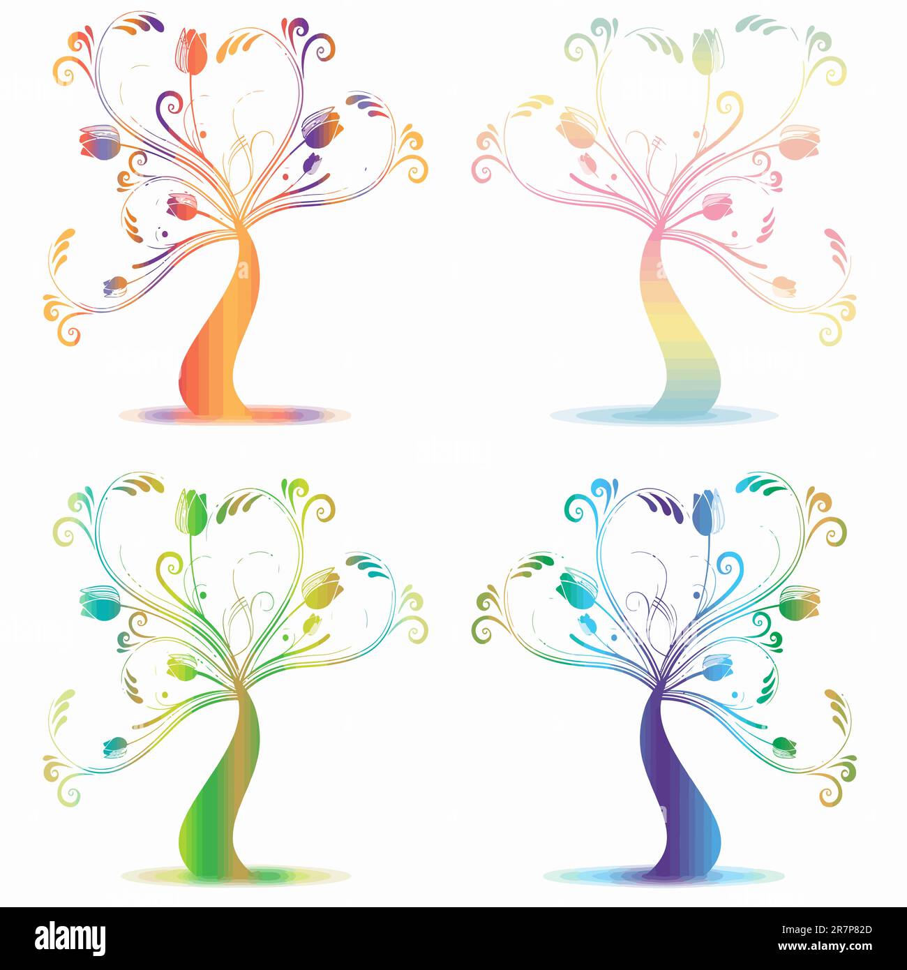 Colorful abstract arts tree Cut Out Stock Images & Pictures - Alamy