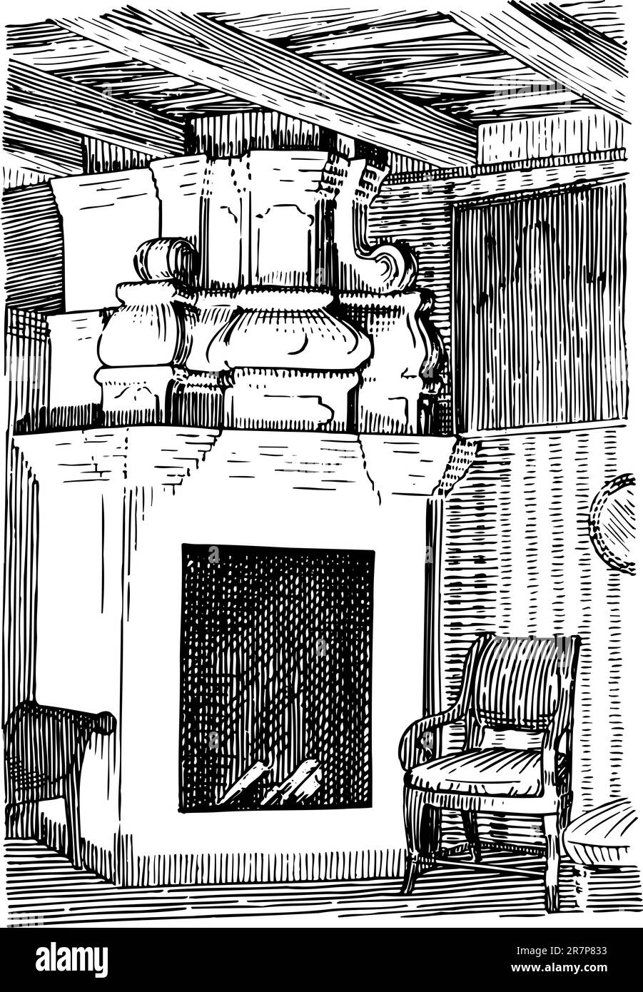 House in picture old Stock Vector Images - Alamy