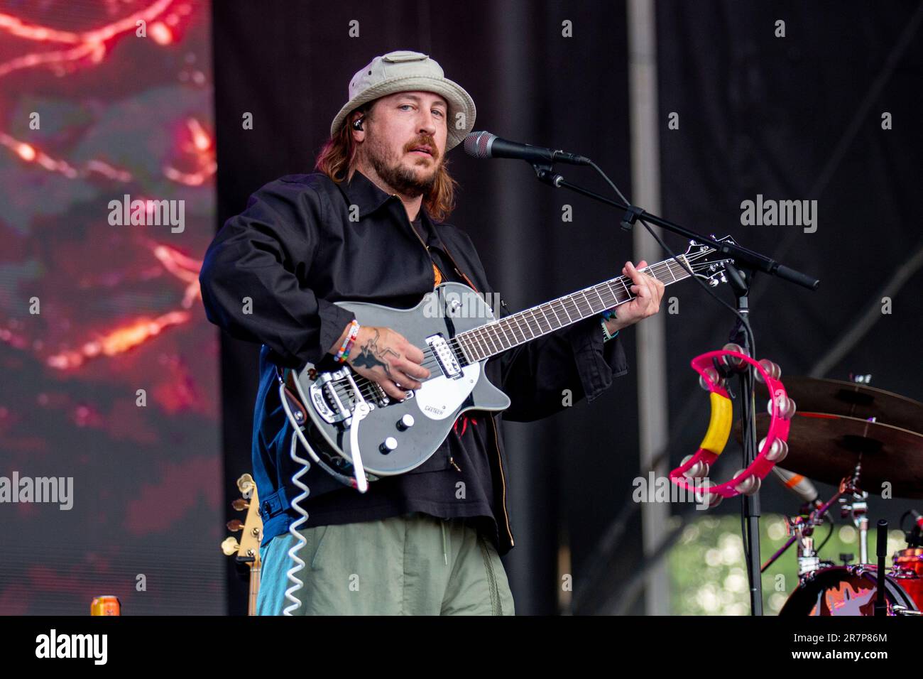 Zachary Scott Carothers of Portugal. The Man performs during the 2023 ...