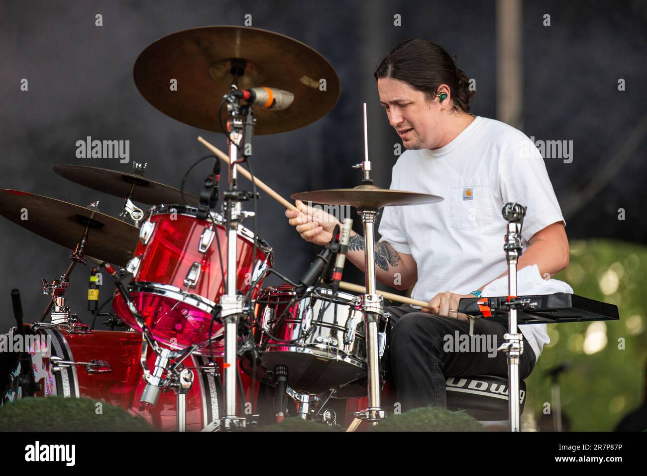 Jason Sechrist of Portugal. The Man performs during the 2023 Bonnaroo ...