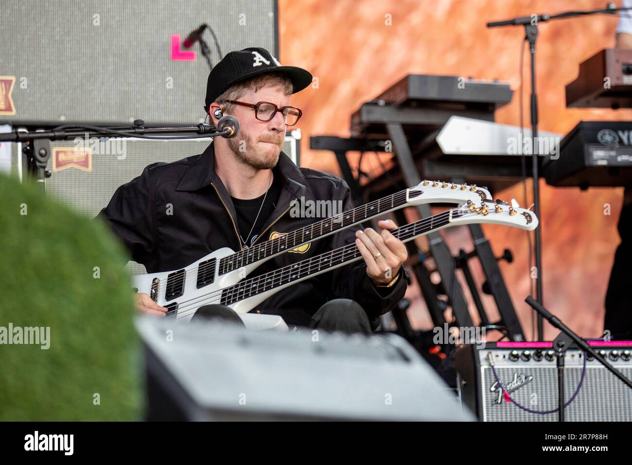 Eric Howk of Portugal. The Man performs during the 2023 Bonnaroo Music ...
