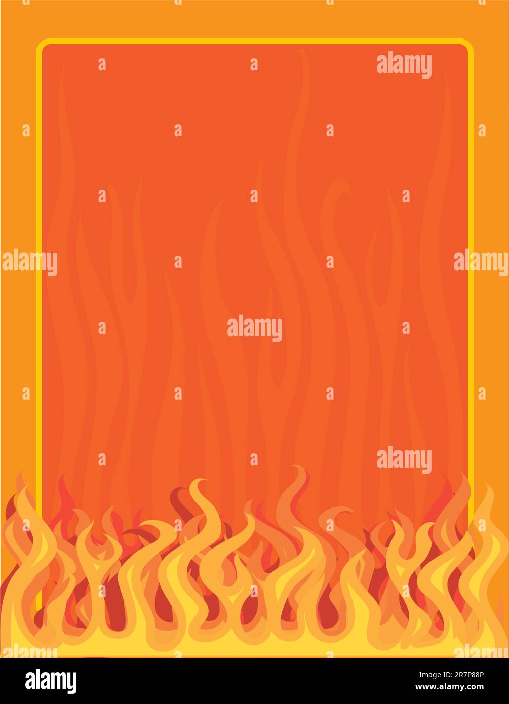A border or frame featuring fire and flames along the bottom edge Stock ...