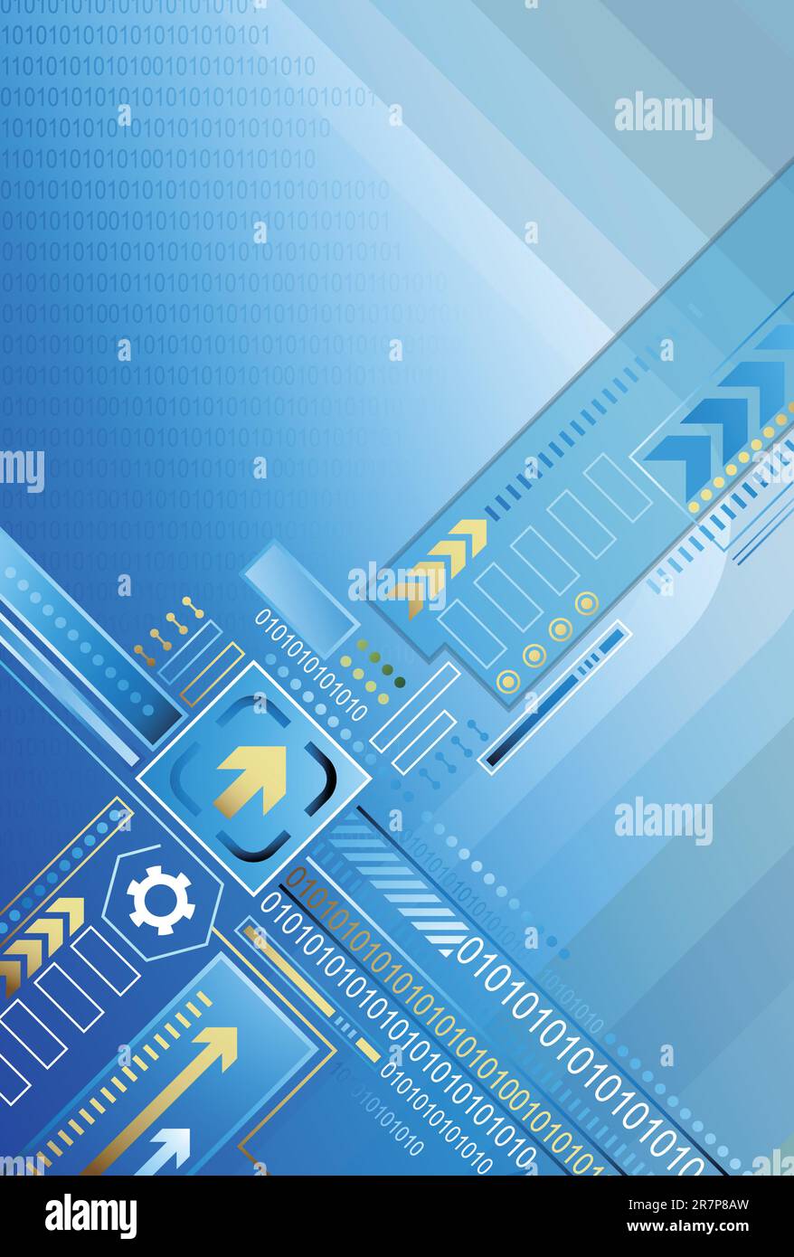 Illustration of abstract blue digital background Stock Vector Image ...