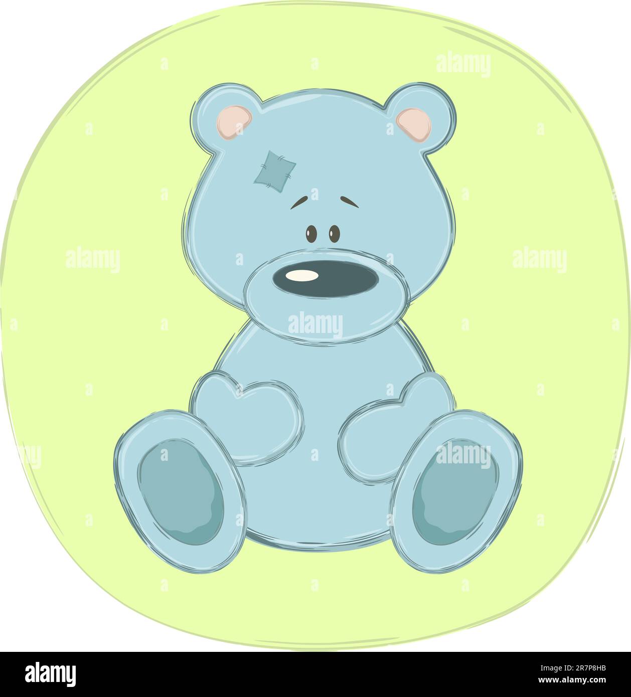 Blue teddy bear (sticker). Vector Illustration Stock Vector Image & Art ...