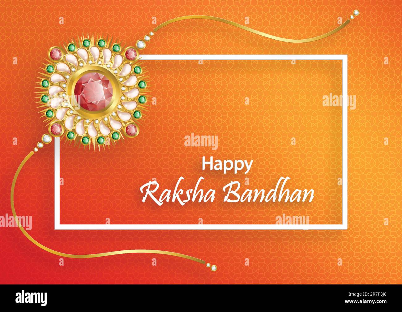 Happy Raksha Bandhan, the Indian festival, with rakhi elements and ...