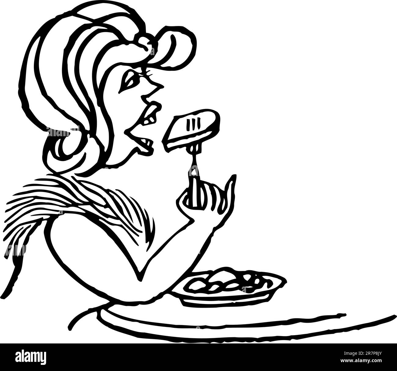 Dinner lady illustration Black and White Stock Photos & Images - Alamy