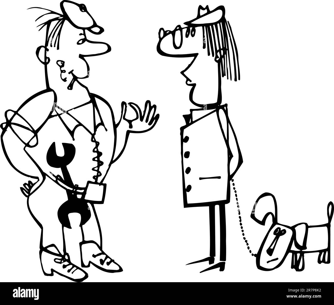 Two men talking on Stock Vector Images - Alamy