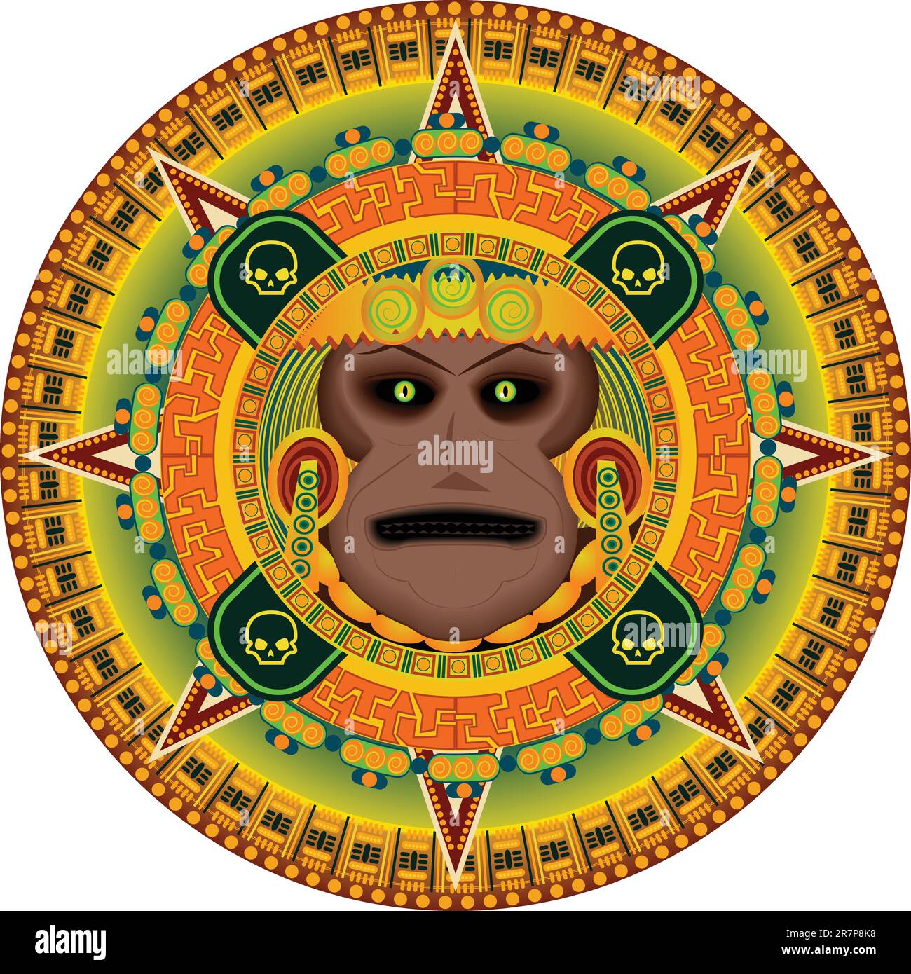 The ancient god of people the aztec in a vector Stock Vector Image ...