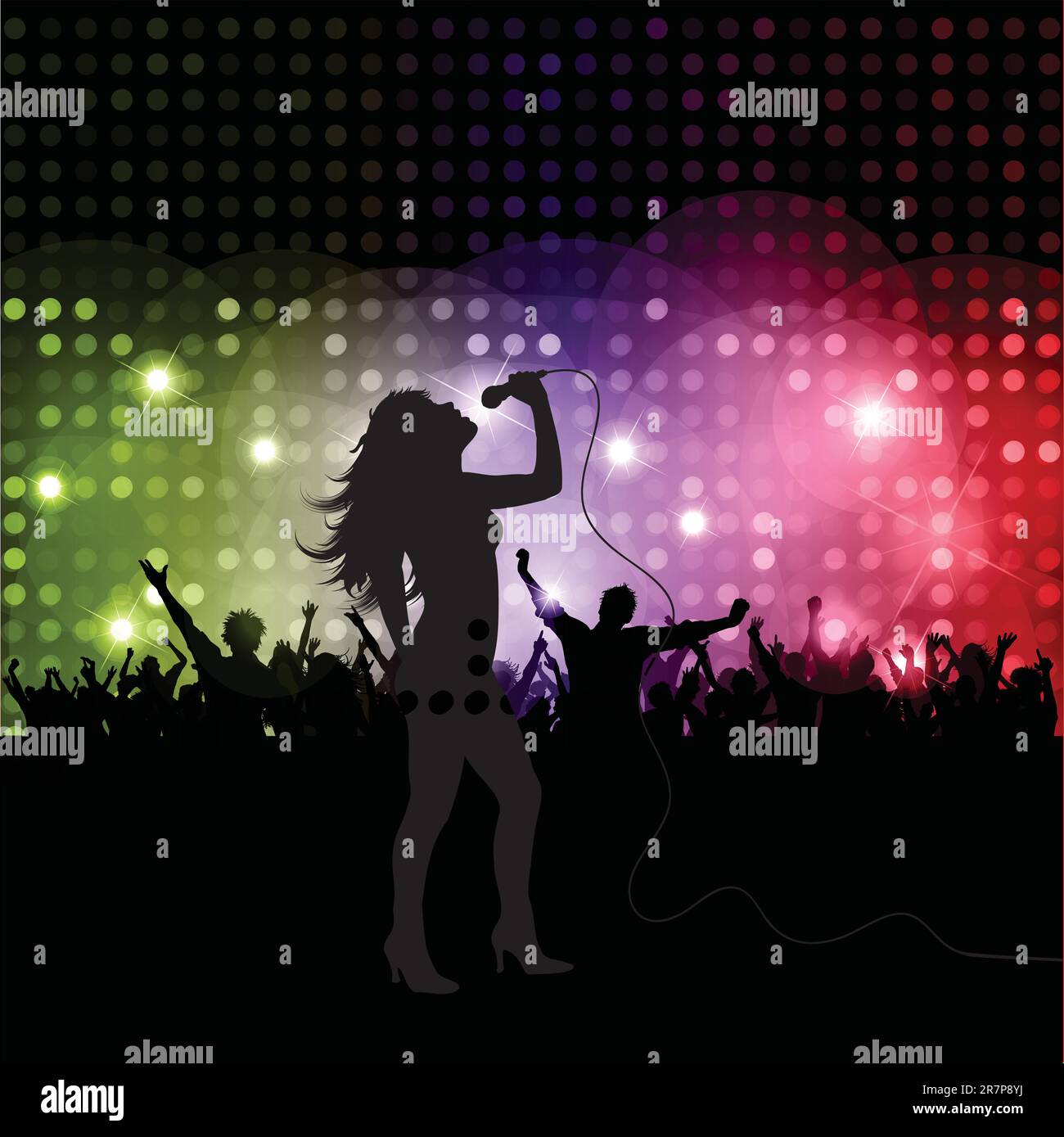 Female singer in a crowd Stock Vector Images - Alamy
