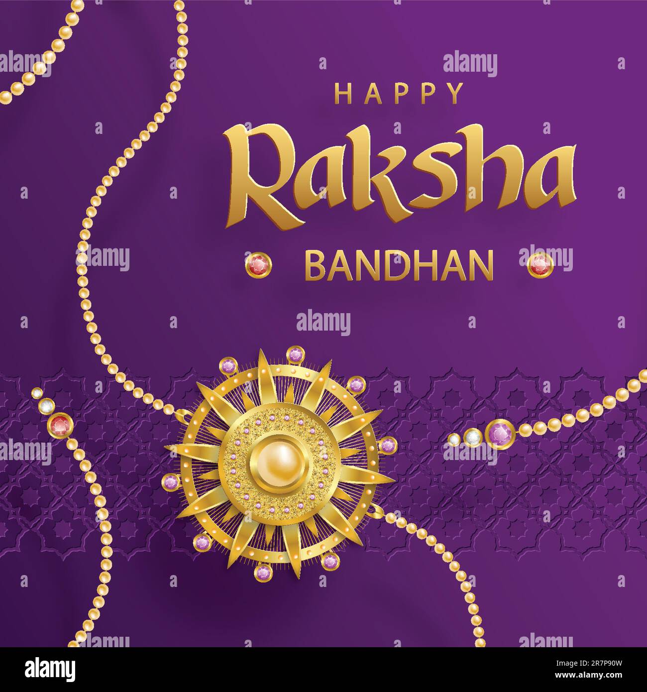 Happy Raksha Bandhan, the Indian festival, with rakhi elements and ...