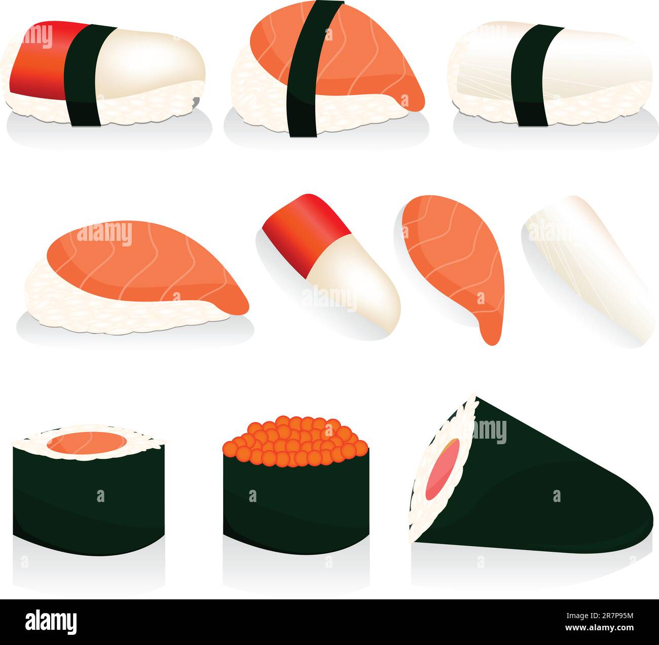 Vector Set Of Sushi Stock Vector Image And Art Alamy