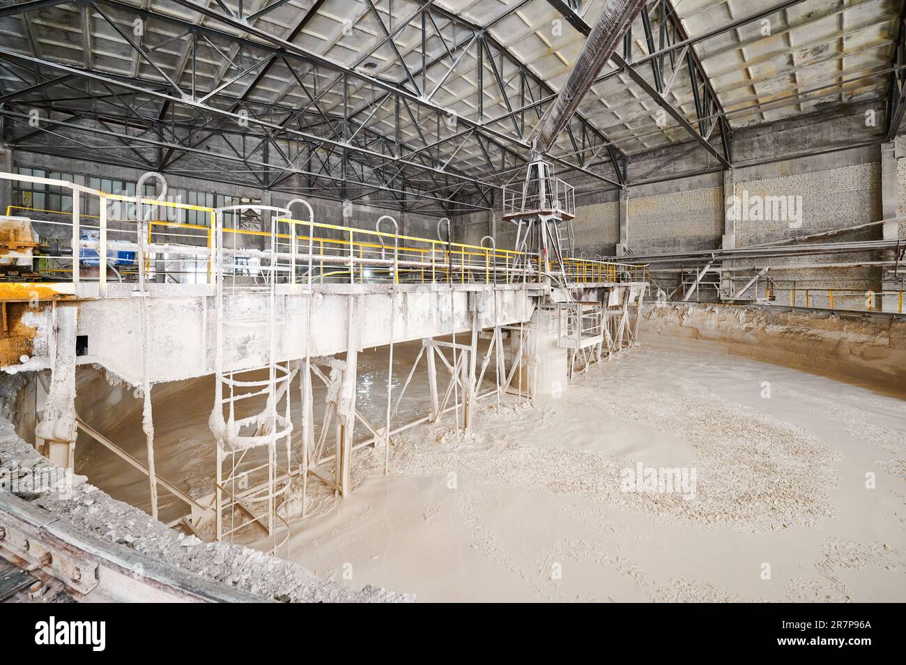 Sludge preparation pool for gas silica blocks at factory Stock Photo ...