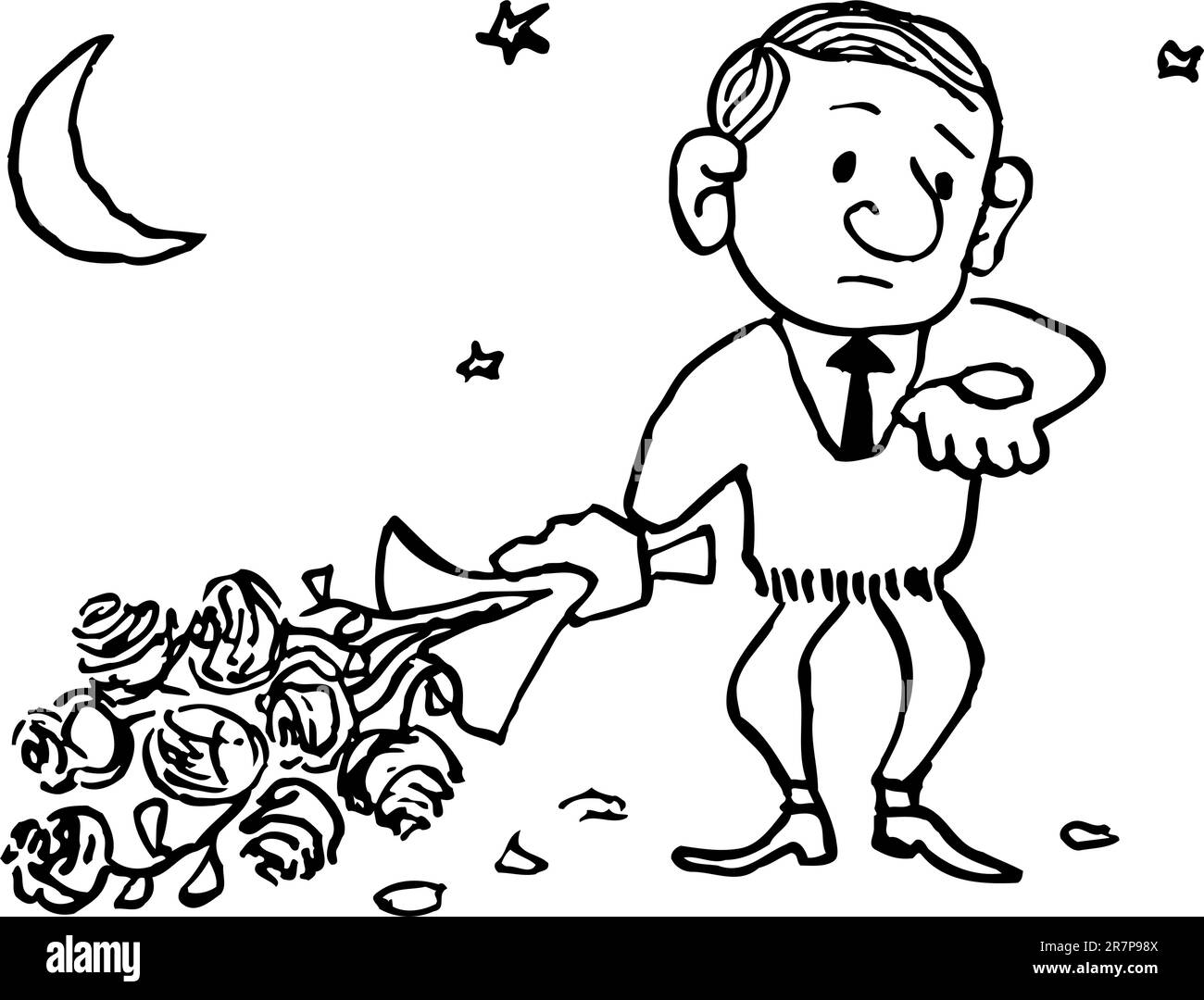 Cartoon man looking at watch hi-res stock photography and images - Alamy