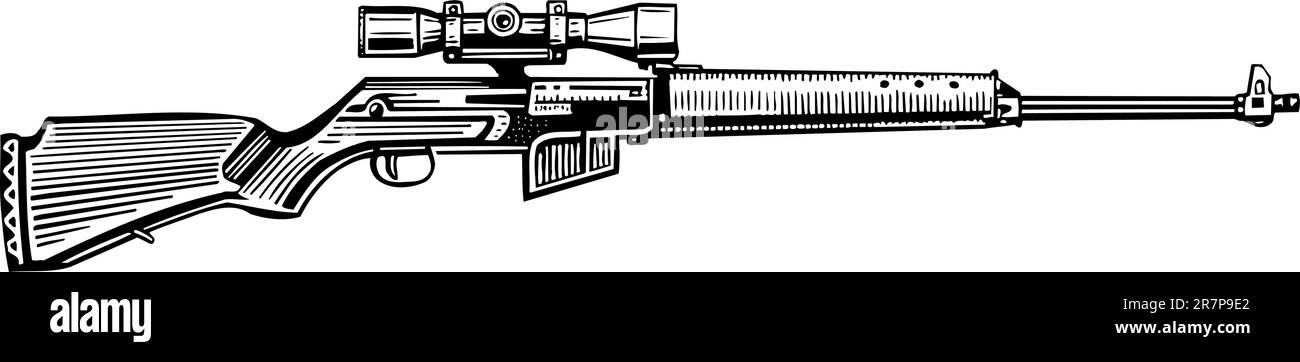 Hunting rifle isolated on white Stock Vector Image & Art - Alamy