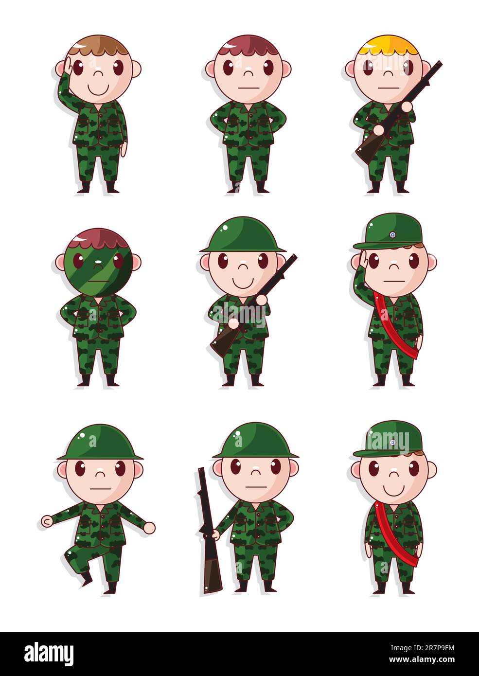 cartoon Soldier icons set Stock Vector Image & Art - Alamy