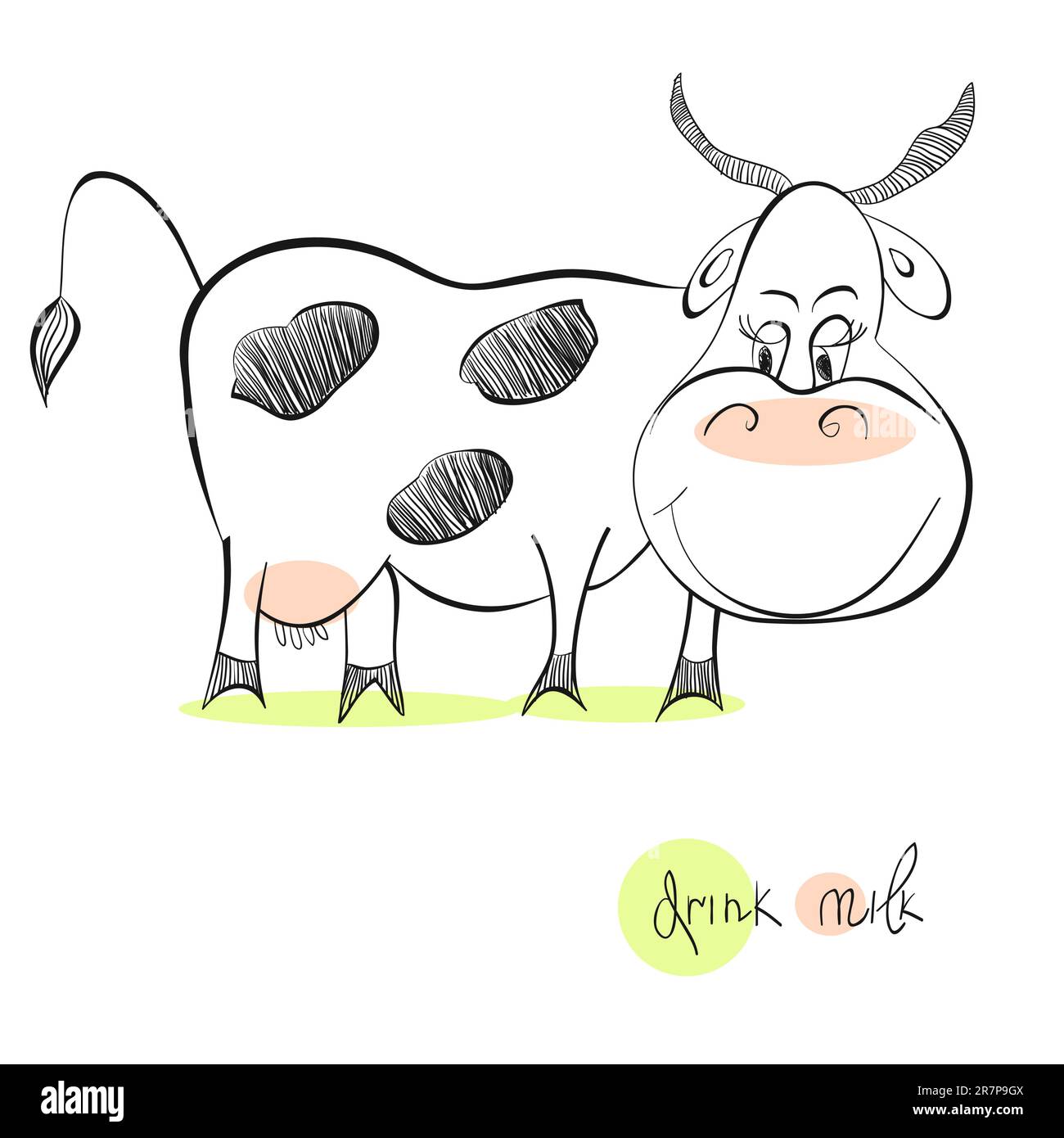 Illustration of cow Stock Vector Image & Art - Alamy