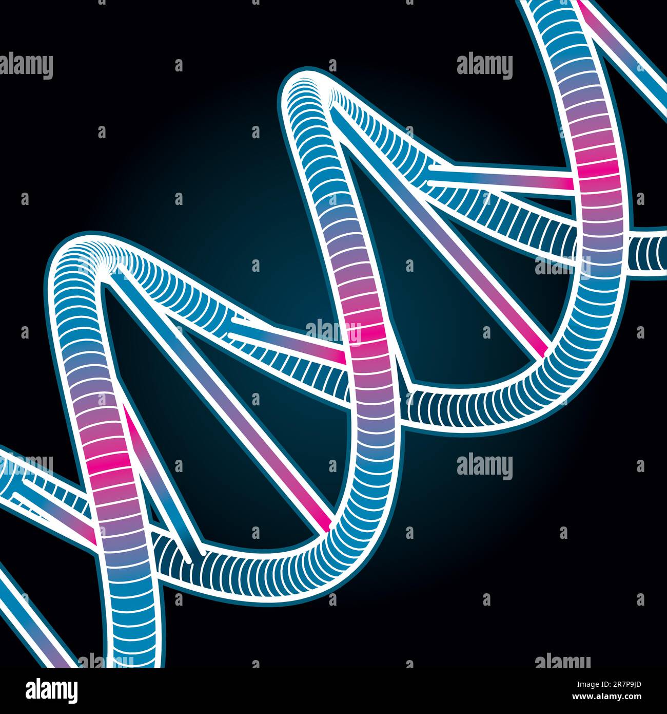 Glowing DNA Symbol on black background. Vector Illustration Stock ...