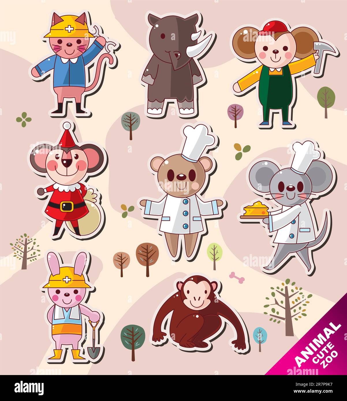 cartoon animal icons Stock Vector Image & Art - Alamy