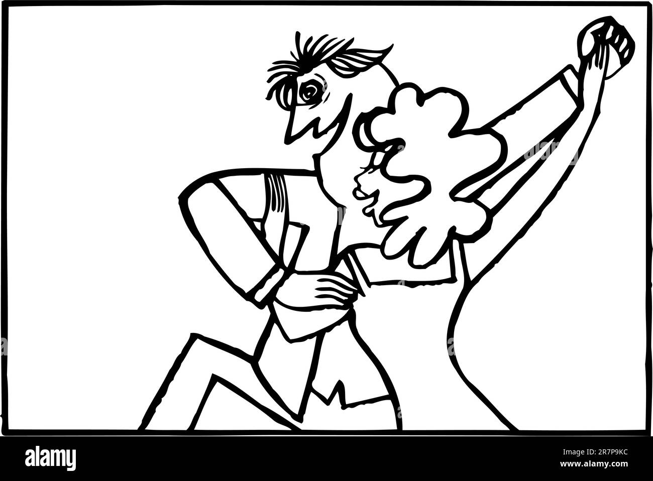 Man woman dancing line Black and White Stock Photos & Images - Alamy