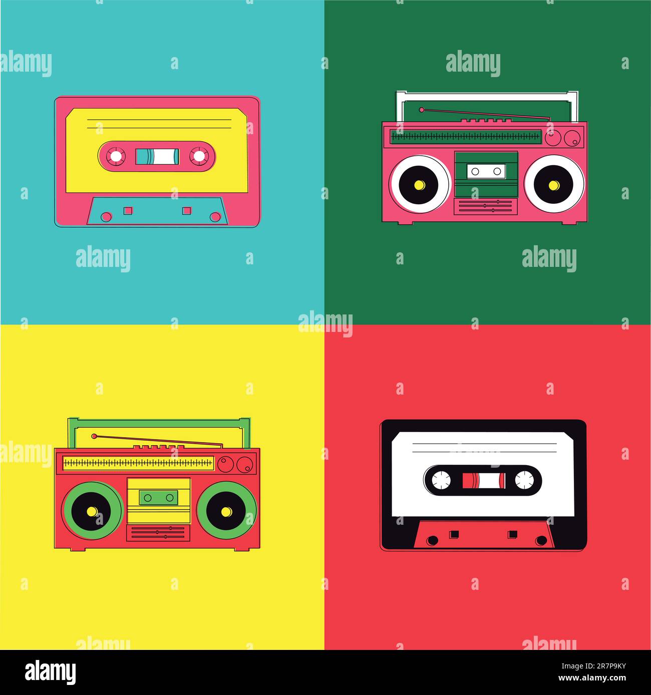 Pop Art Radio Cassette Stock Vector Image & Art - Alamy