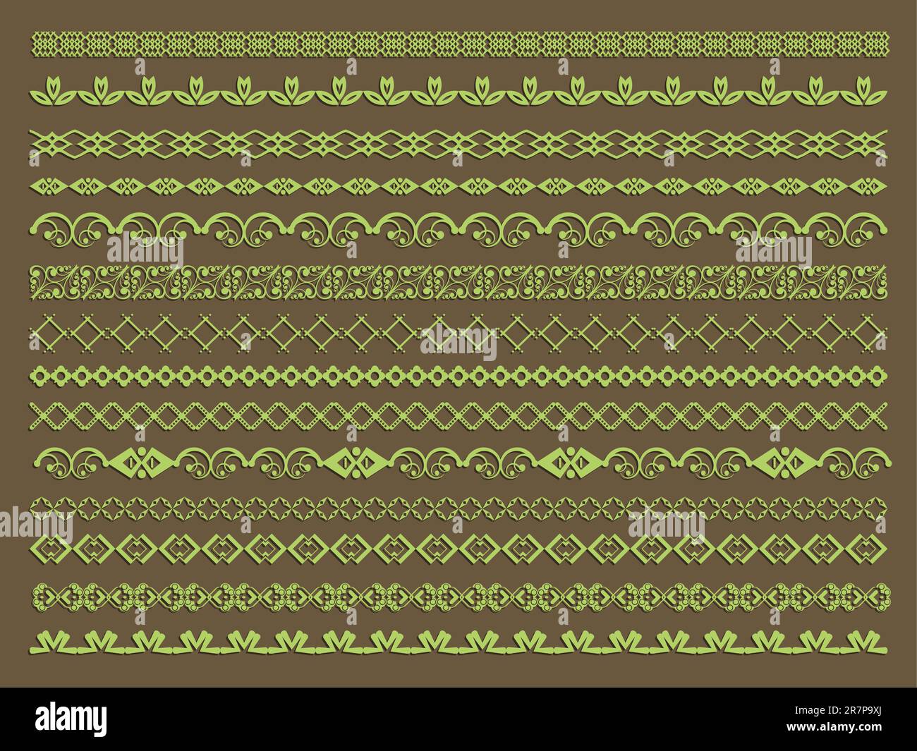 Large collection of decorative borders and page breaks Stock Vector ...
