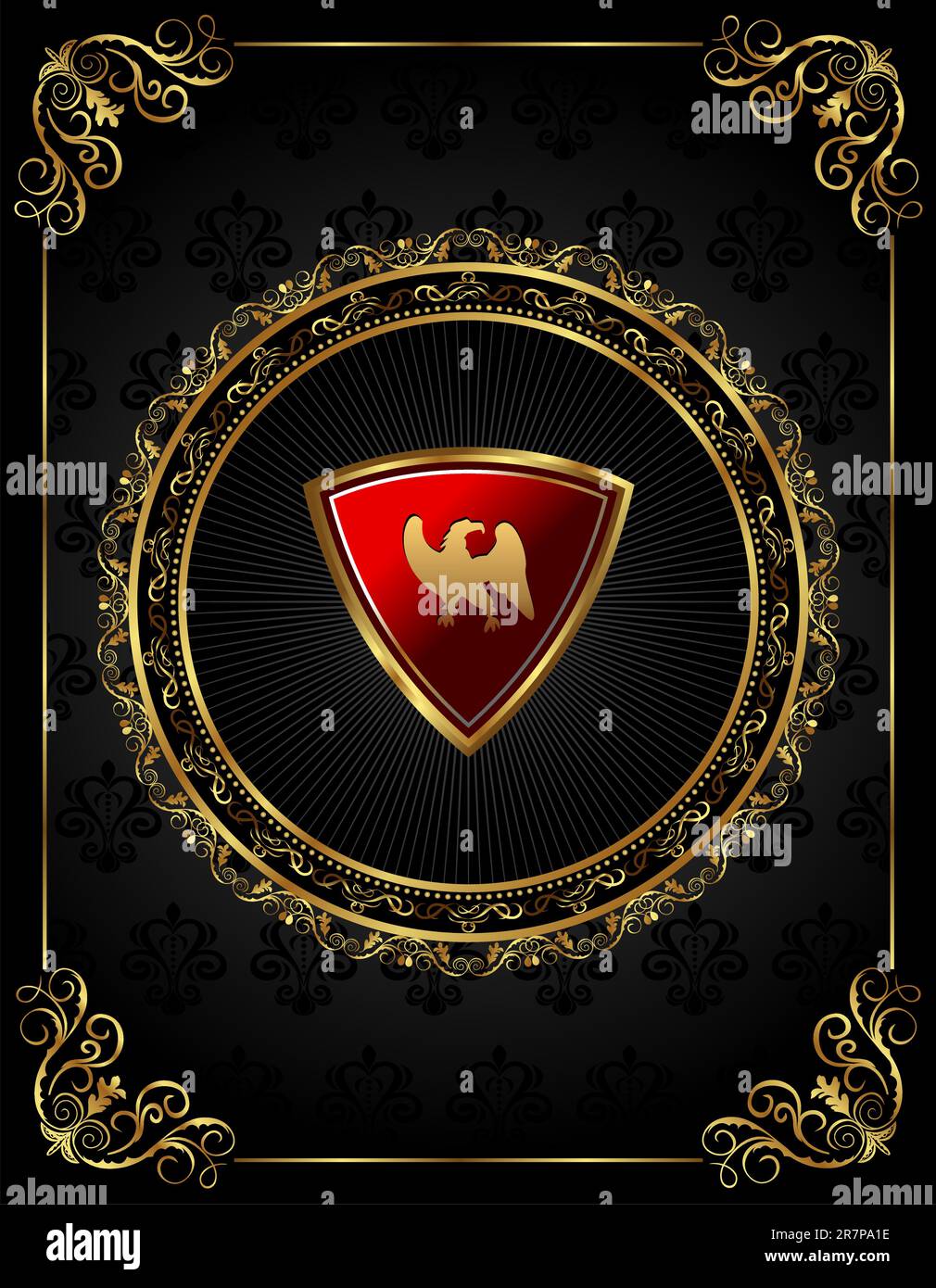 Illustration golden background heraldic eagle Stock Vector Images - Alamy