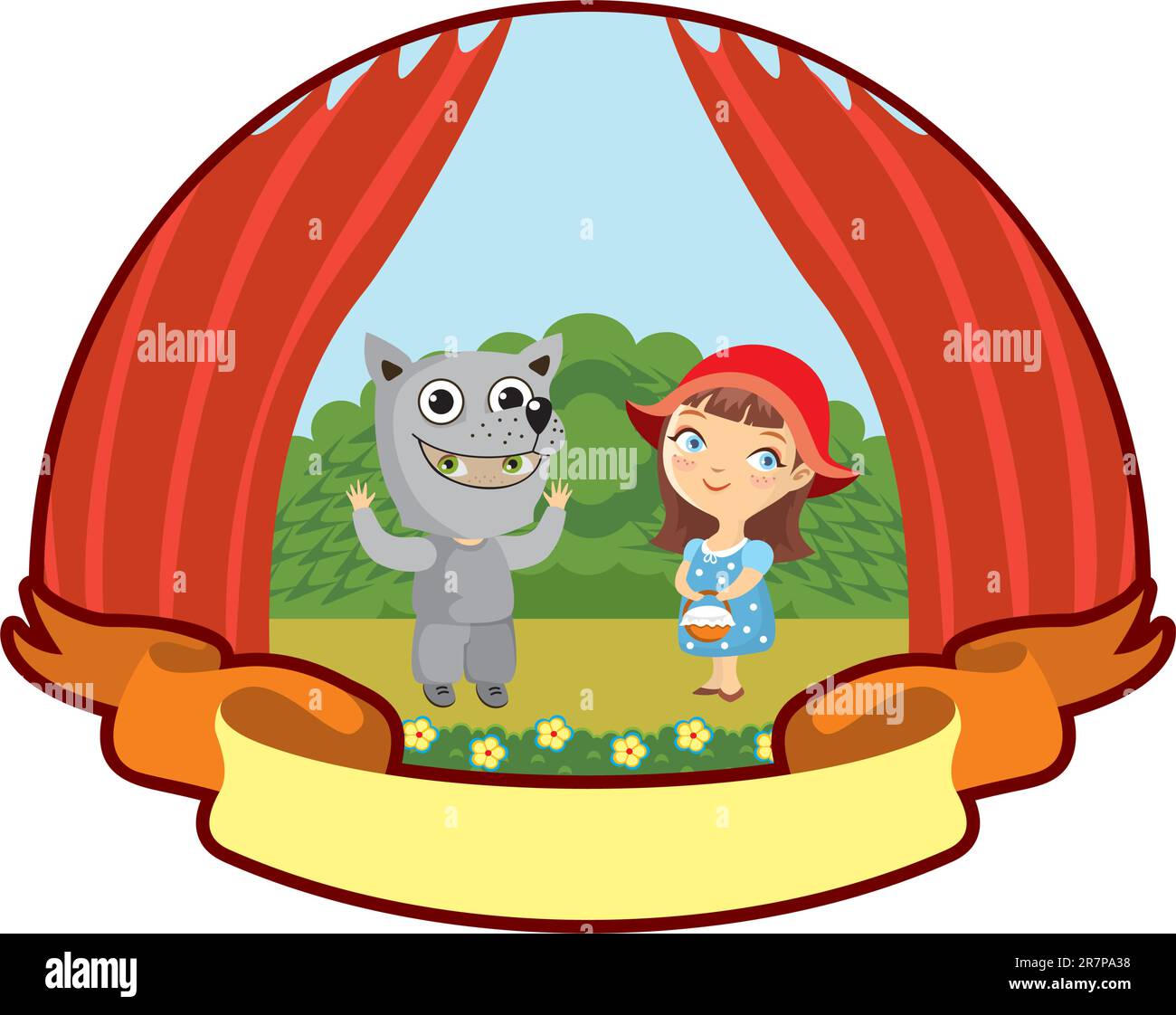 Theatrical representation, Little Red Riding Hood and gray wolf Stock ...
