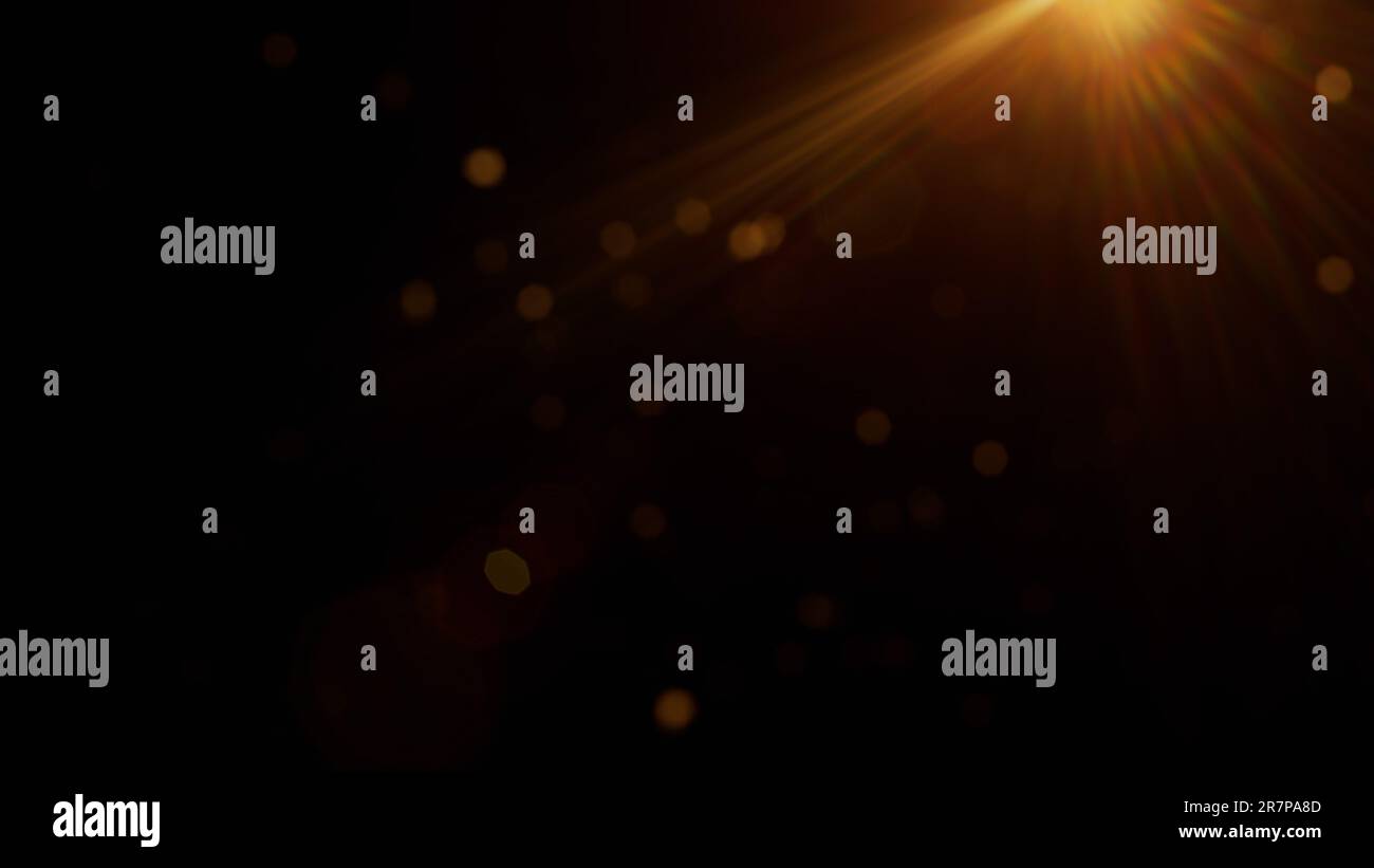 Orange rays with chromatic aberration effect. Light leaks spots on ...