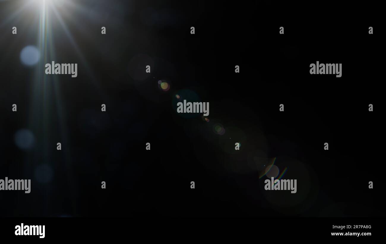 Bunch ray in center. Light beams with numerous small light spots in ...