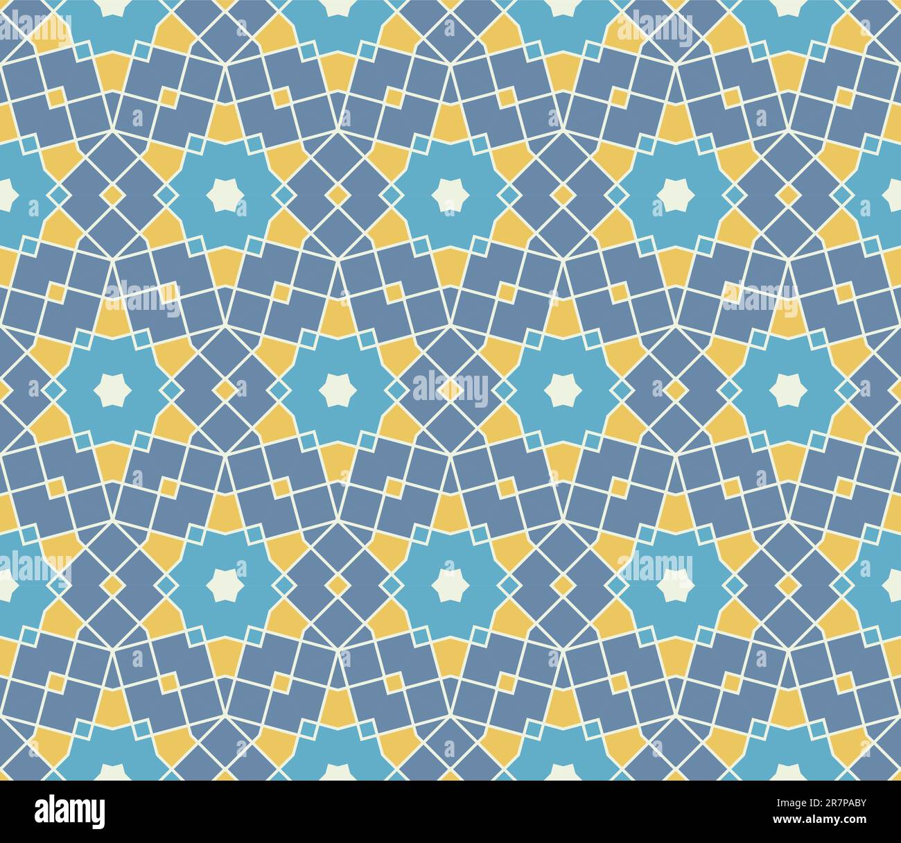 Pattern (seamless) with stars and squares in yellow, blue Stock Vector ...