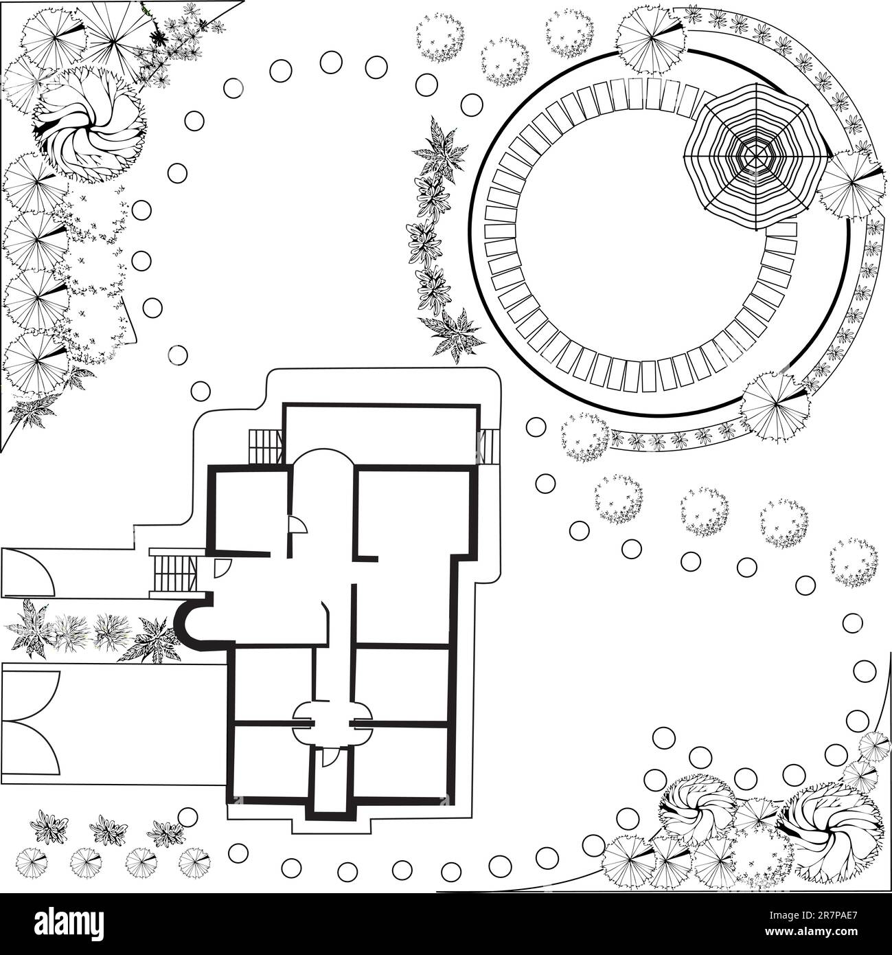 Color Plan of garden Stock Vector Image & Art - Alamy