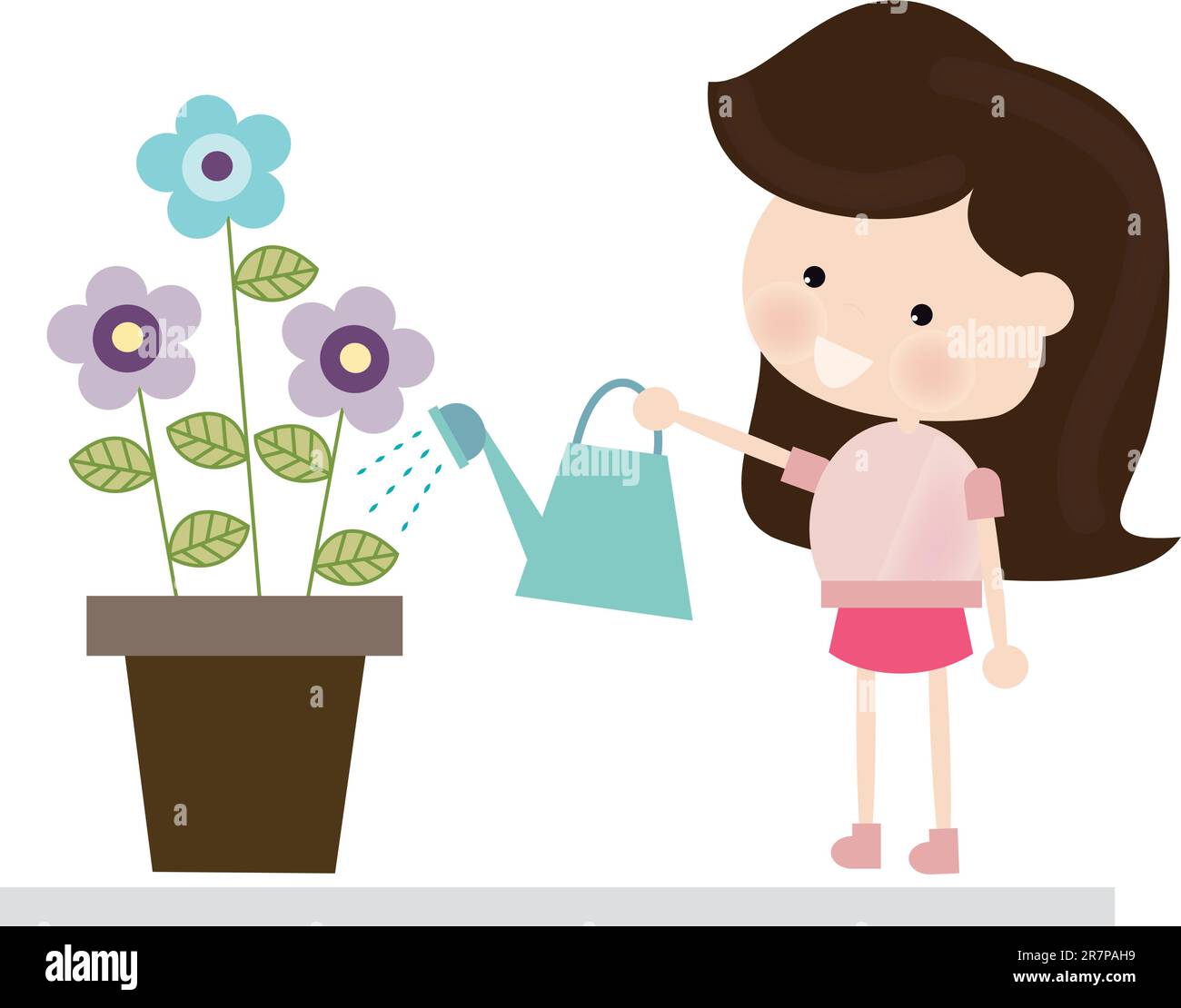 Watering flowers gardening Stock Vector Images - Alamy