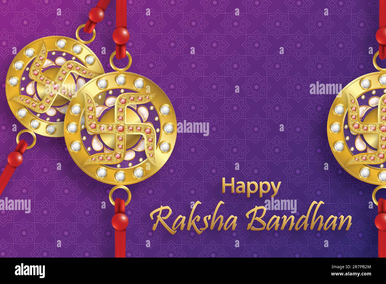 Happy Raksha Bandhan, the Indian festival, with rakhi elements and ...